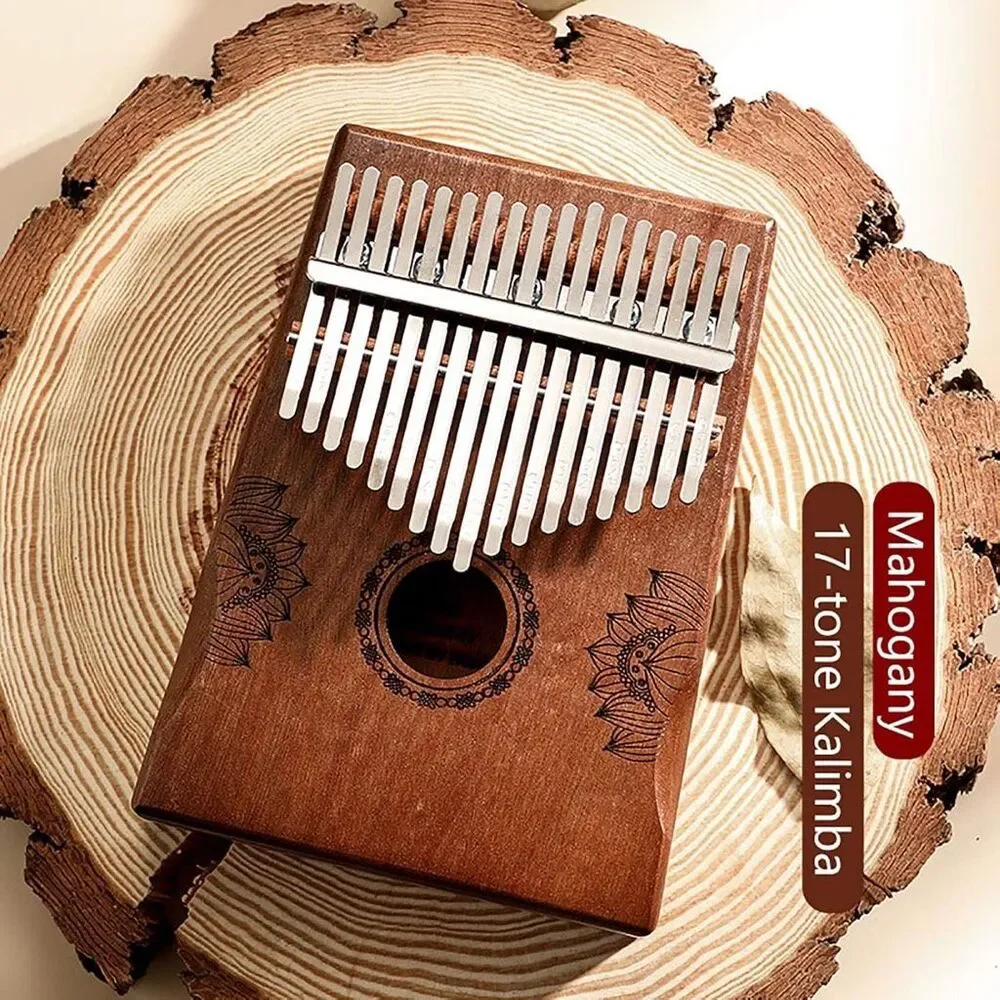 Other | Kalimba Thumb Piano 17 Keys Lotus Portable Gift Set Brown Wood ...